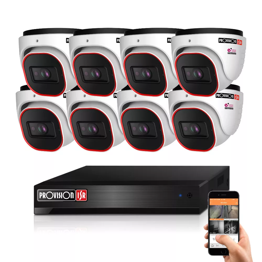Provision 8 dome biztonsági kamerás IP kamera rendszer 2MP